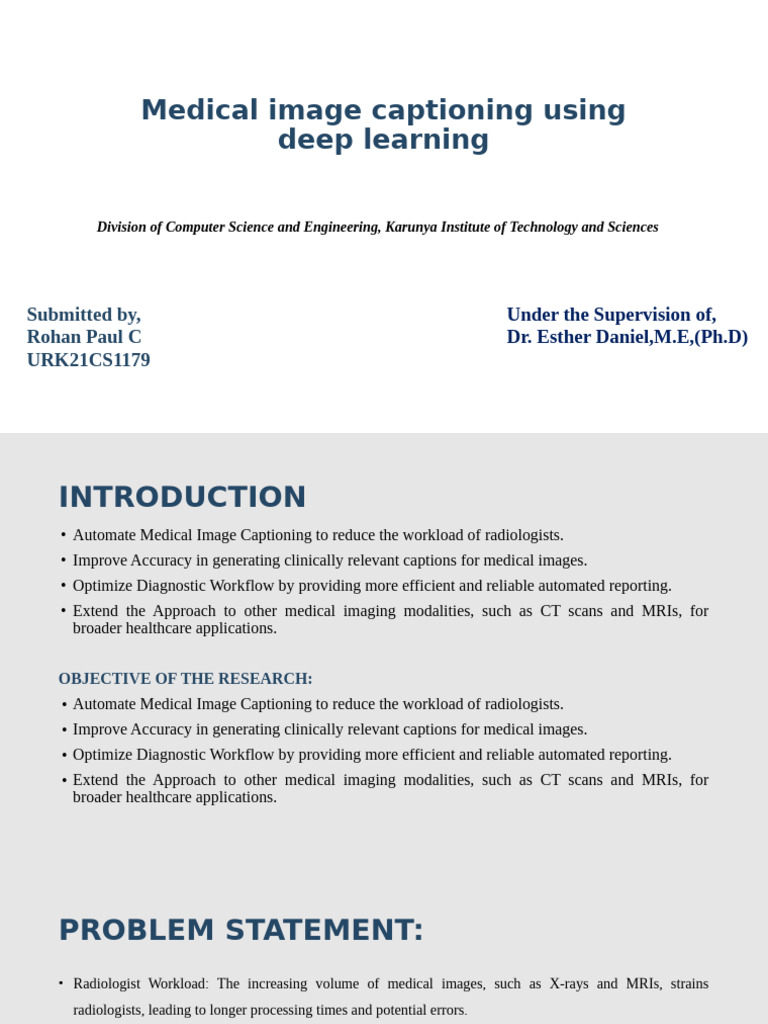 Medical Image Captioning Using Deep Learning - Rohan Paul | PDF ...