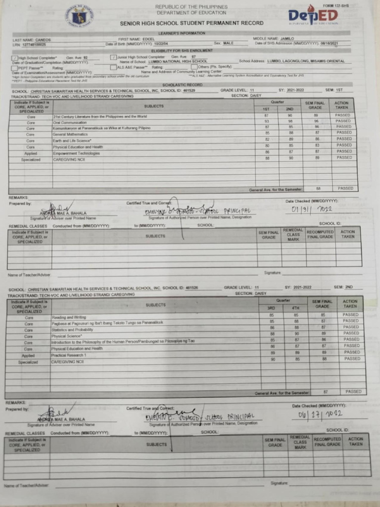 Form 137 | PDF