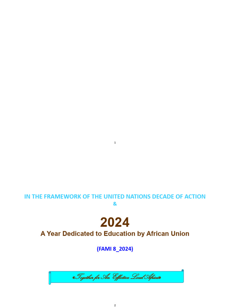 FAMI 8_2024: Education for Local Africa | PDF | Morocco | Economies