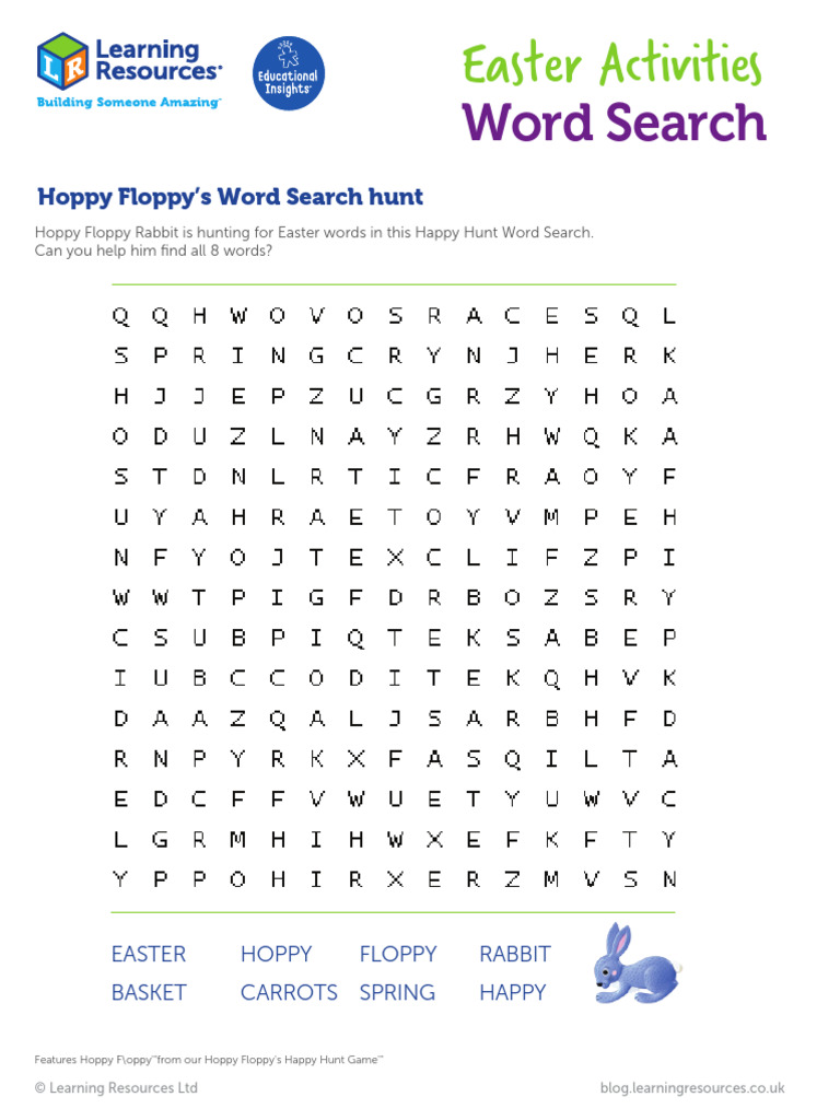 Hoppy Floppy Wordsearch for Kids | PDF