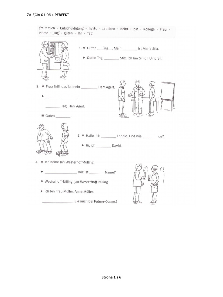 A1 Zajęcia 01-06 + Perfekt | PDF
