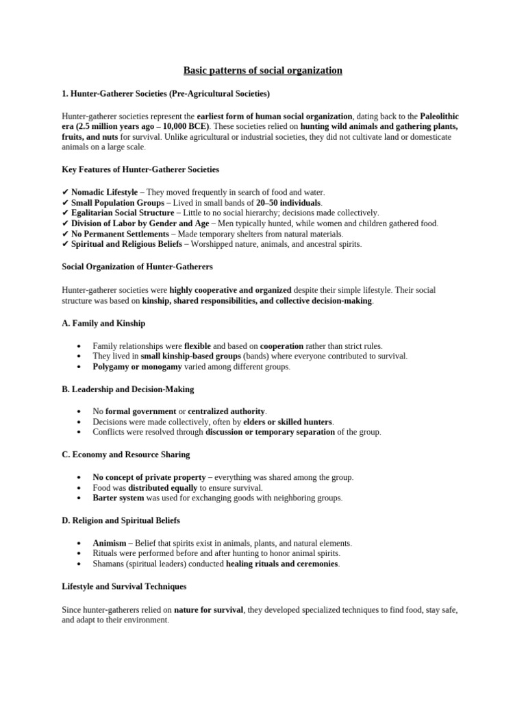 Hunter-Gatherer Societies Overview | PDF | Agriculture | Hunter Gatherer