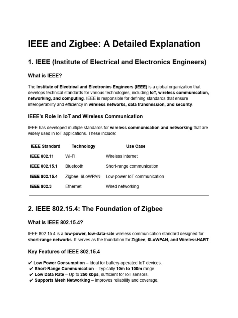 Zigbee: IEEE 802.15.4 Explained | PDF | Computer Network | Wi Fi