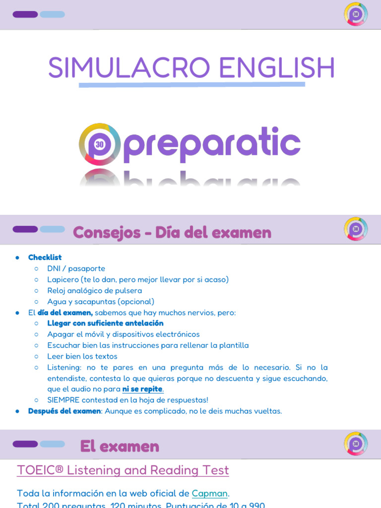 Preparatic30 Simulacro English | PDF