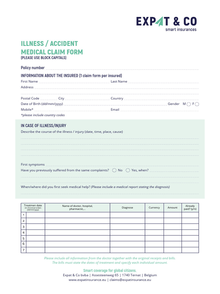 Claim Form Medical Care | PDF | Insurance | Medicine