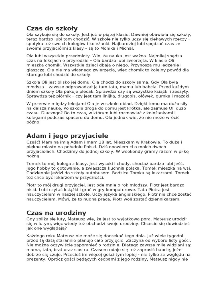 teksty do czytania | PDF