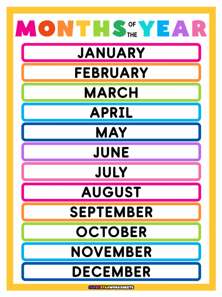 workbook inserts-months days ordinals | PDF