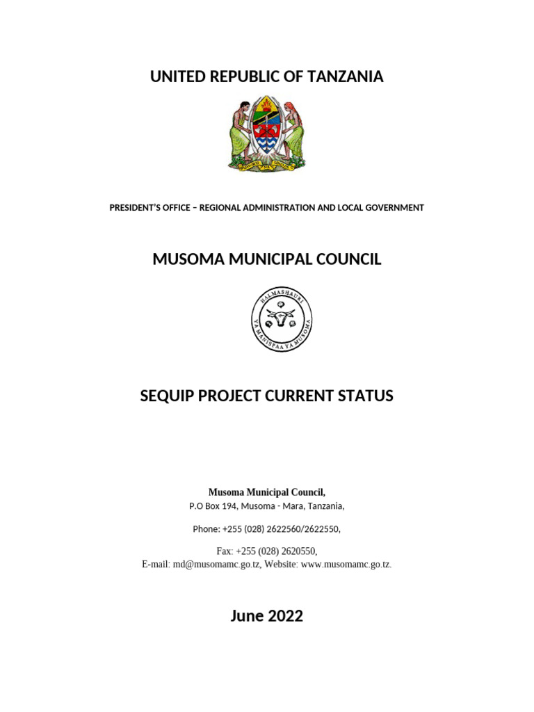 Musoma MC Status Report | PDF