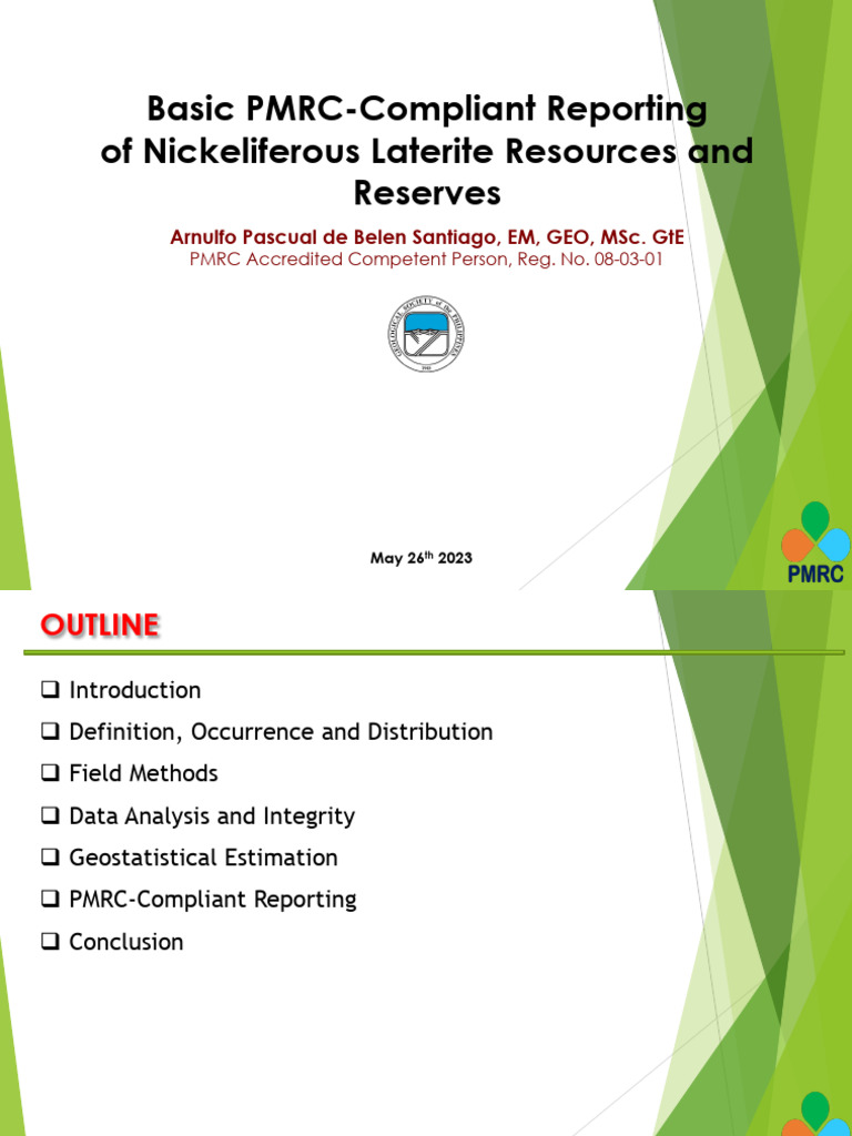 Basics and Proper Reporting of Nickel Laterite Deposits May 26 2023 Boy ...