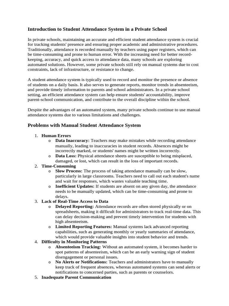 Student Attendance System Overview | PDF | Usability | Automation