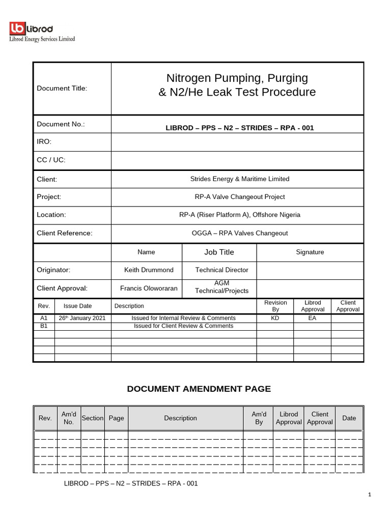 N2 Operations Master Procedure | PDF | Valve | Leak
