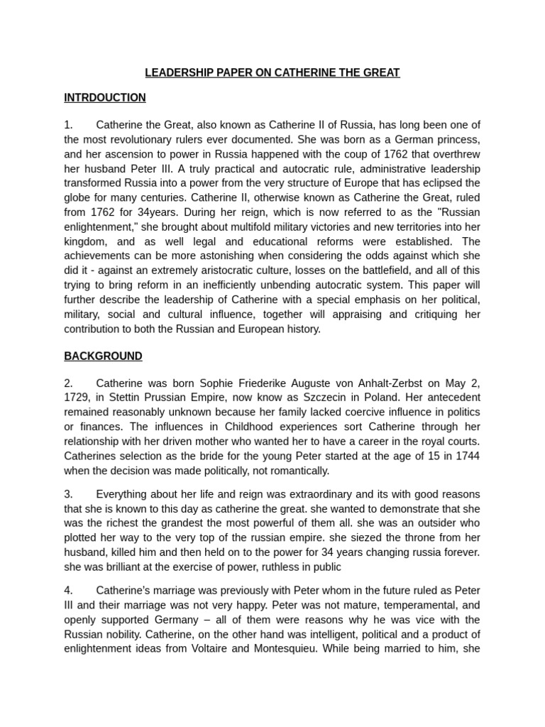 Catherine the Great: Reforms and Rule | PDF | Russian Empire | Serfdom