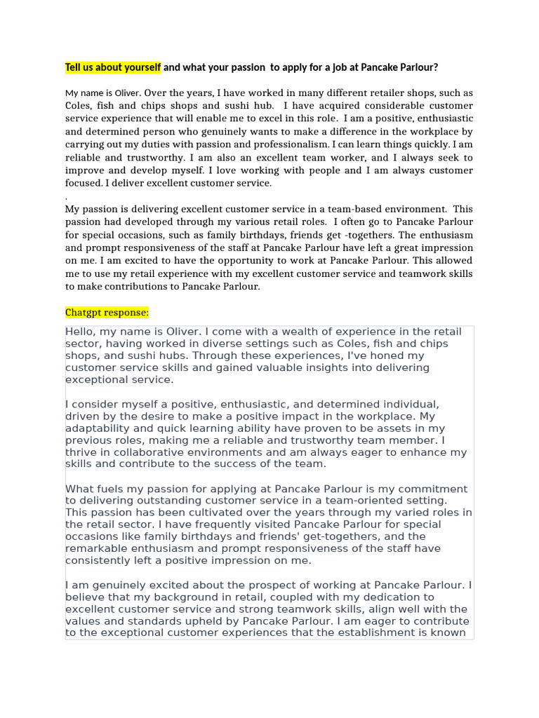 Pancake Parlour Video Interview | PDF | Business