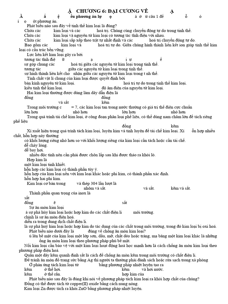 ôn tập chương 6 - 12A2 | PDF