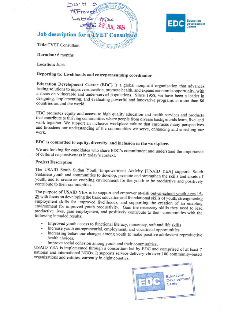 TVET Job Advert | PDF