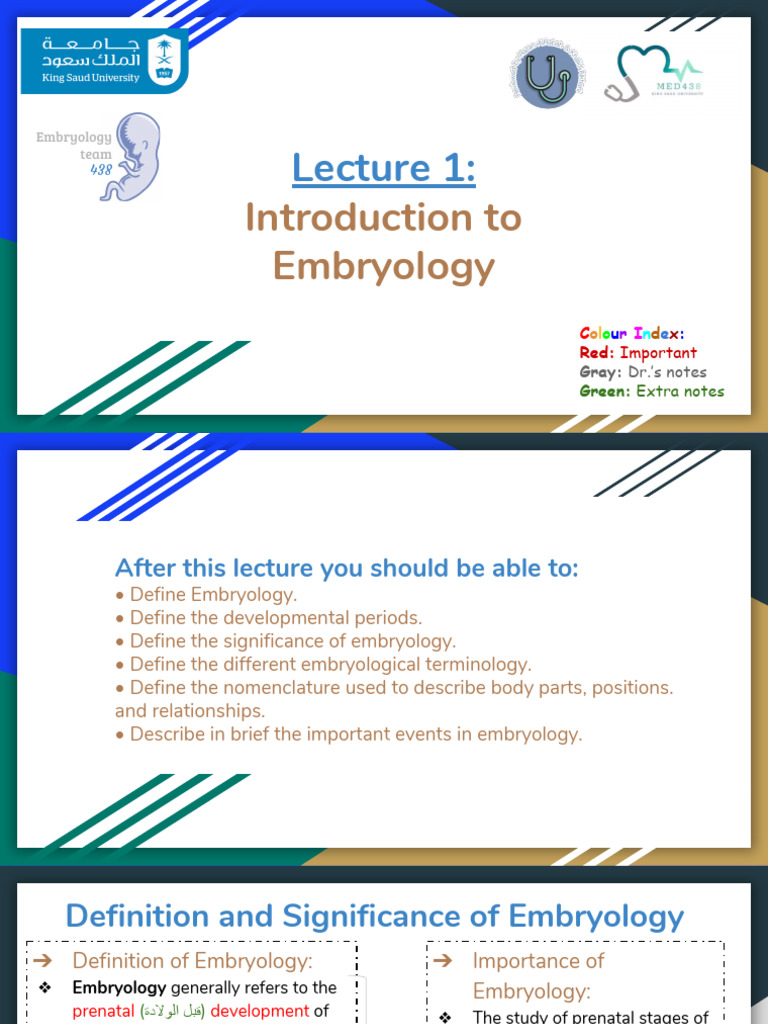 Introduction to Human Embryology | PDF | Biological Processes ...