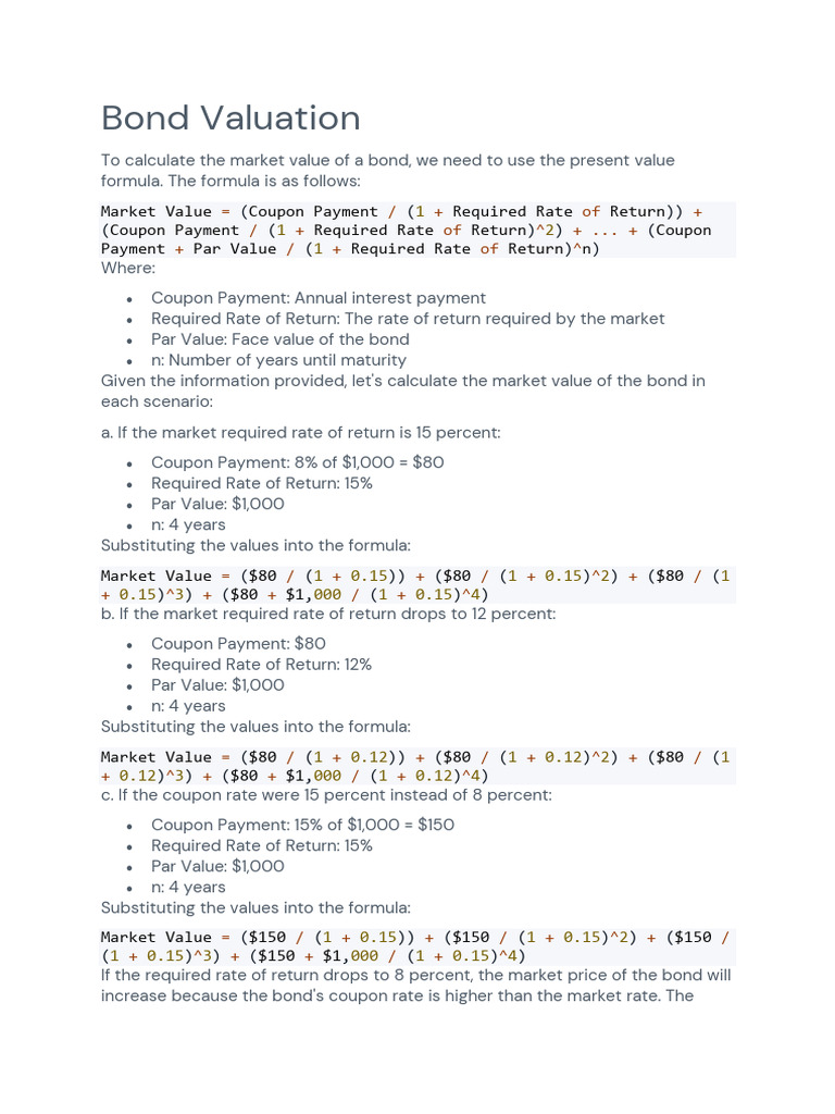 Bond Valuation | PDF