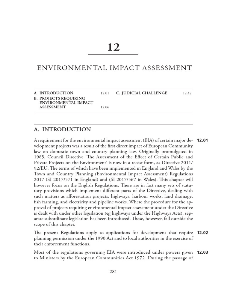 A Practical Approach To Planning Law - (12 ENVIRONMENTAL IMPACT ASSESSMENT) | PDF ...