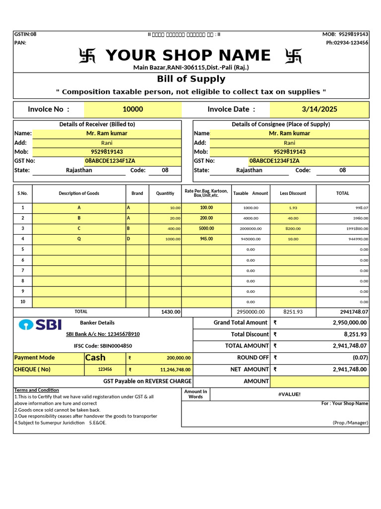 GST Dealer Invoice Format (in MS Excel Based) | PDF | Invoice | Public Finance