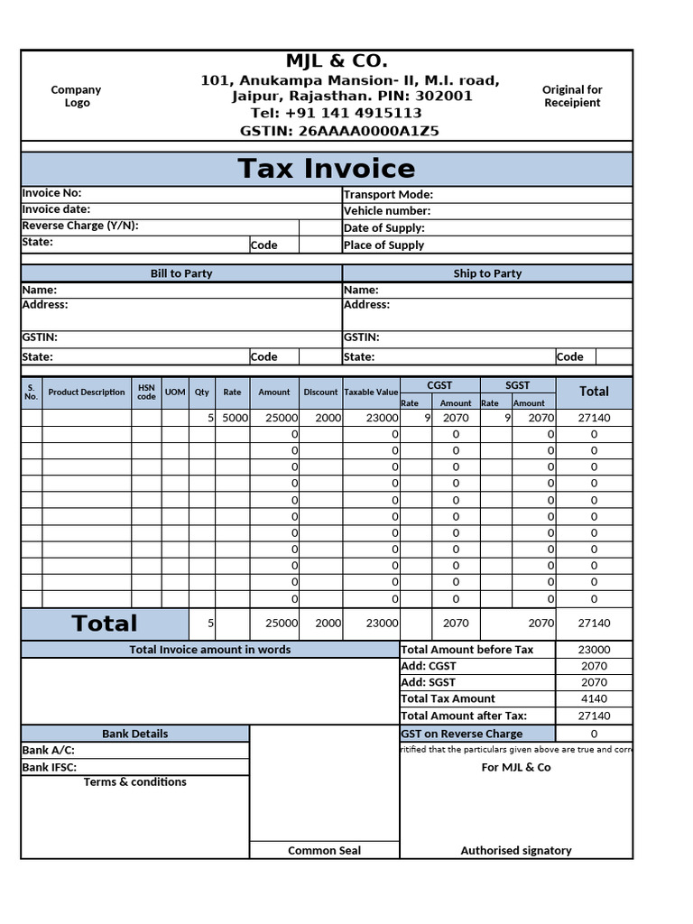 GST Invoices and Vouchers Excel Formats | PDF | Invoice | Trade