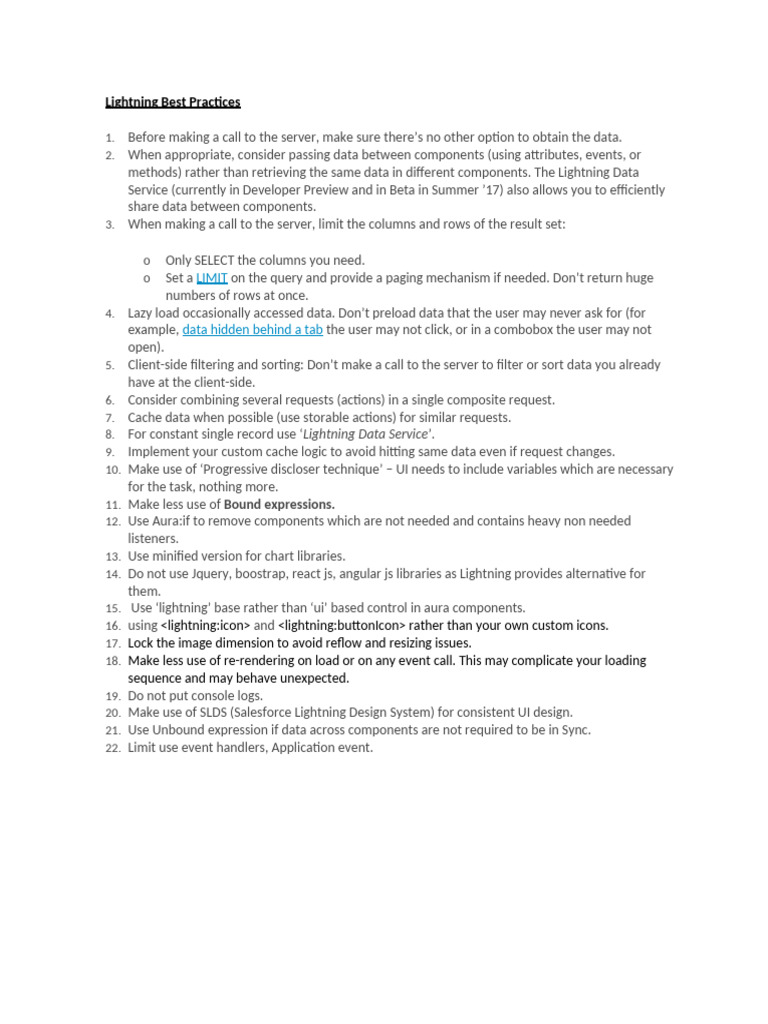 Lightning Best Practices | PDF