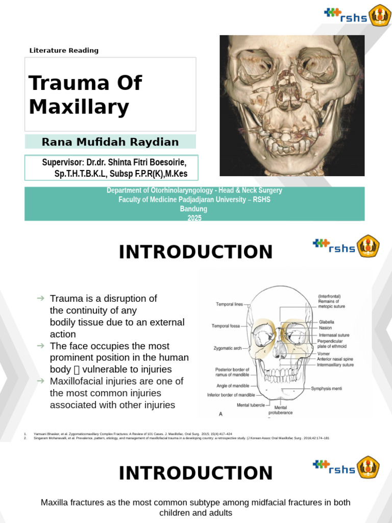 Trauma Maxilla - LR - FPR - RX | PDF | Human Head And Neck | Human Anatomy