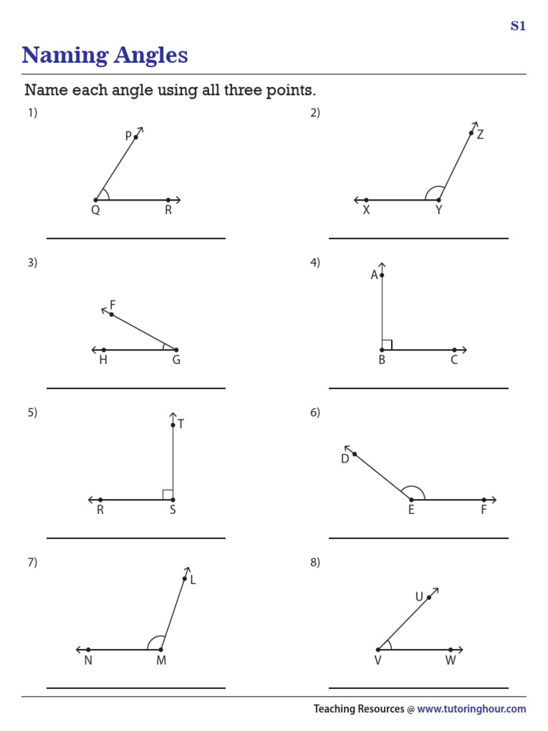 Labeling Angles | PDF