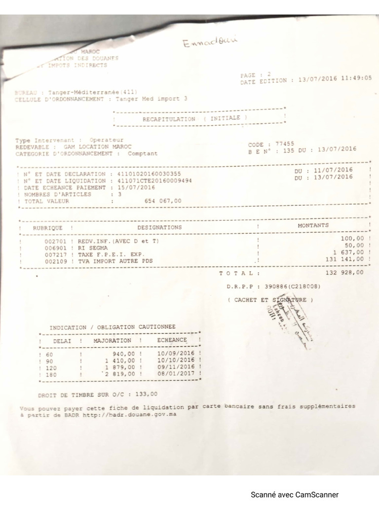 8- Facture de la douane | PDF