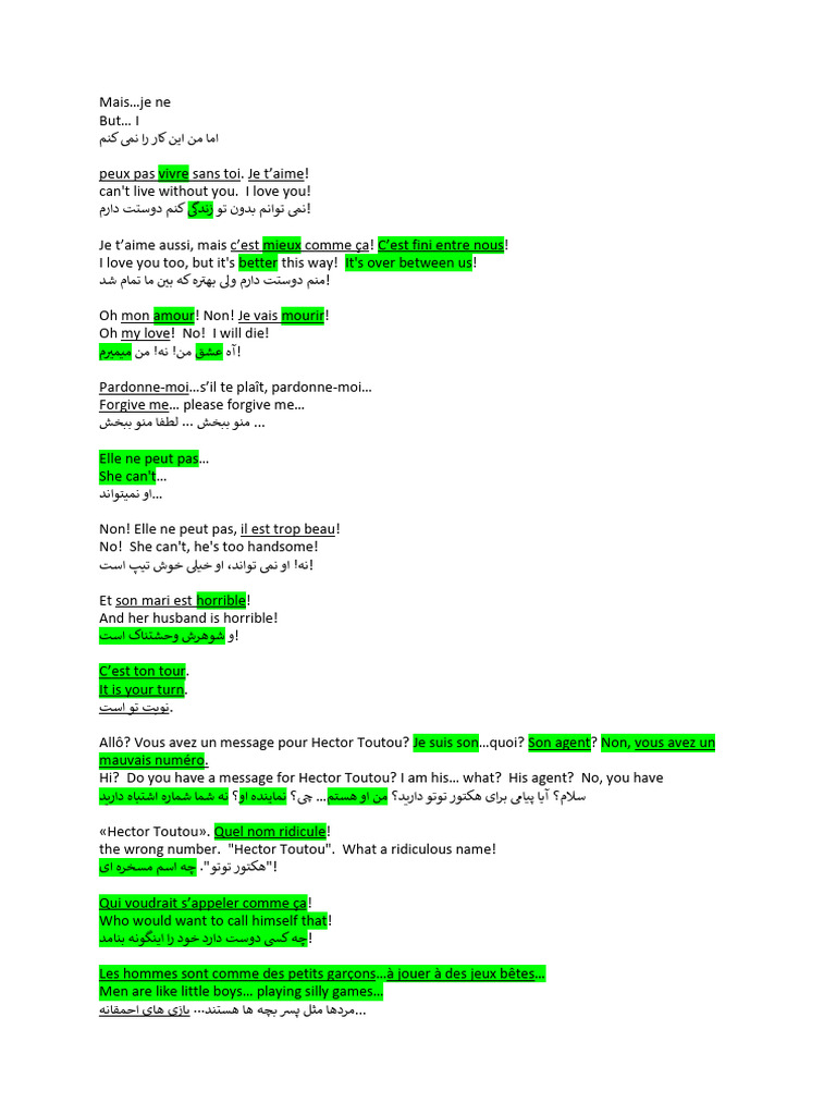 Extra French Episode 5 - French - English - Persian | PDF