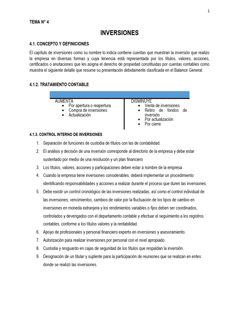 TEMA Nº 4 INVERSIONES | PDF | Compartir (Finanzas) | Bancos