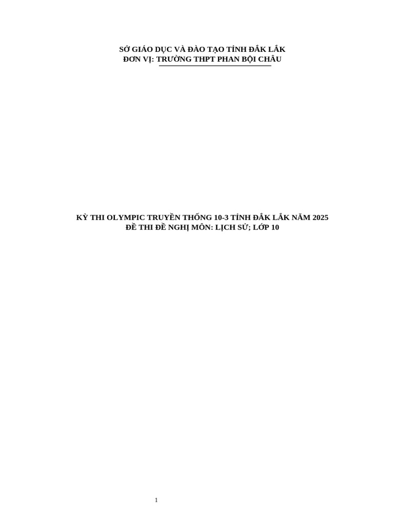 SU - 10 - THPT Phan Boi Chau 2024-2025 | PDF