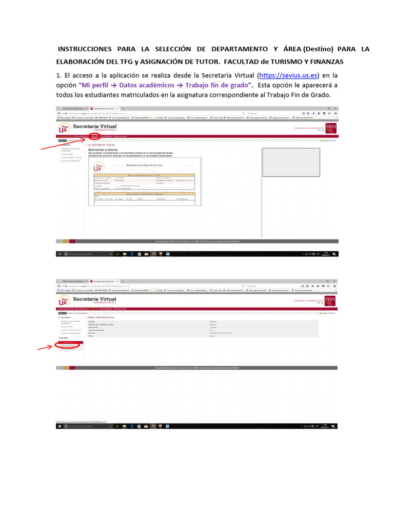 SeleccionDestinos TFG Grados FTF | PDF
