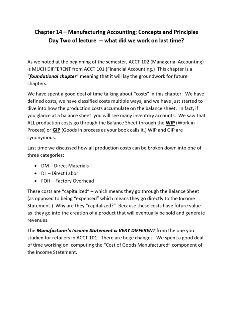 ACCT 102 Chapter 14 Day 2 Summary | PDF | Cost Of Goods Sold | Inventory