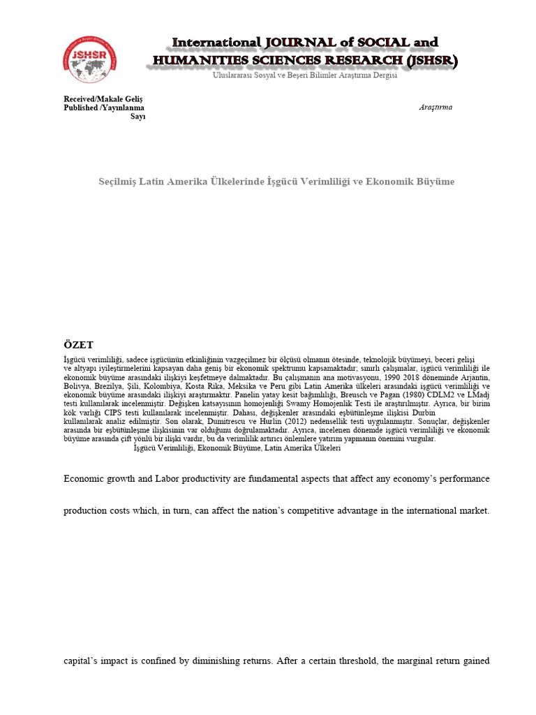 A.3.5. DİĞER JSHSR 2 METİN | PDF | Economic Growth | Statistical ...