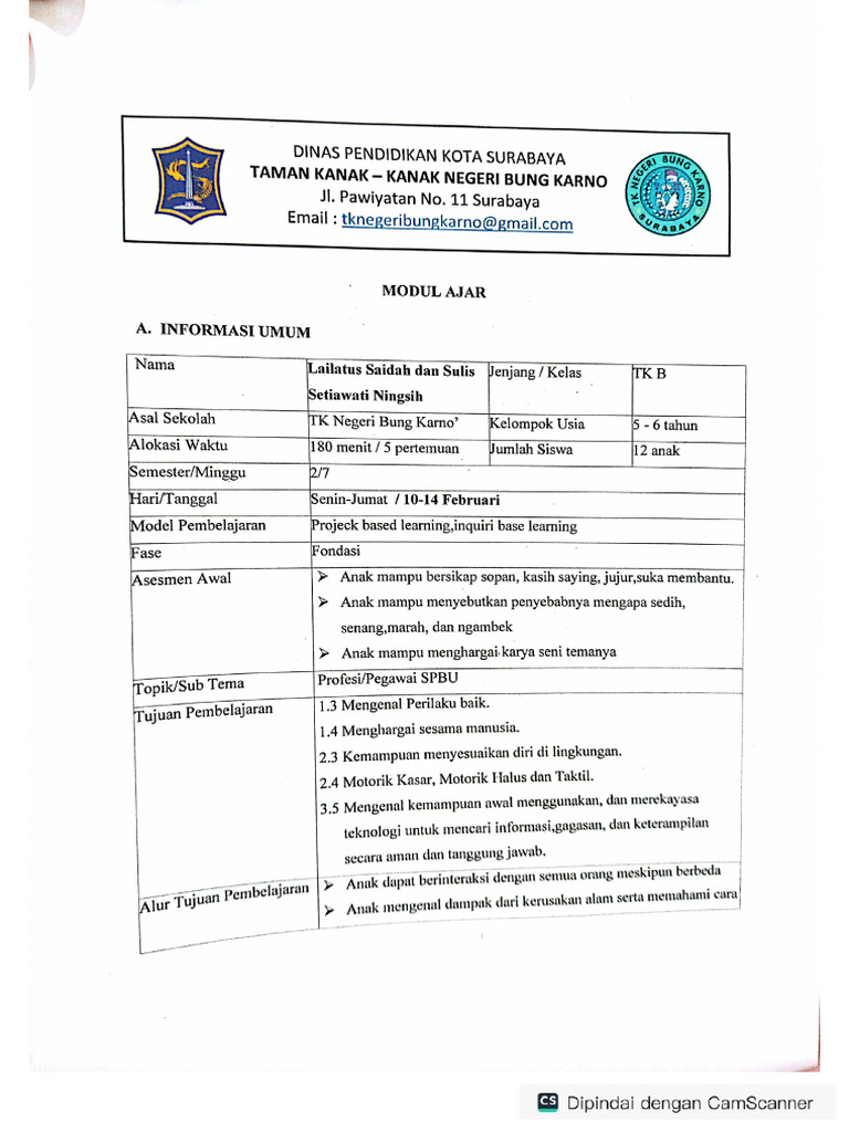 Contoh Modul Ajar | PDF