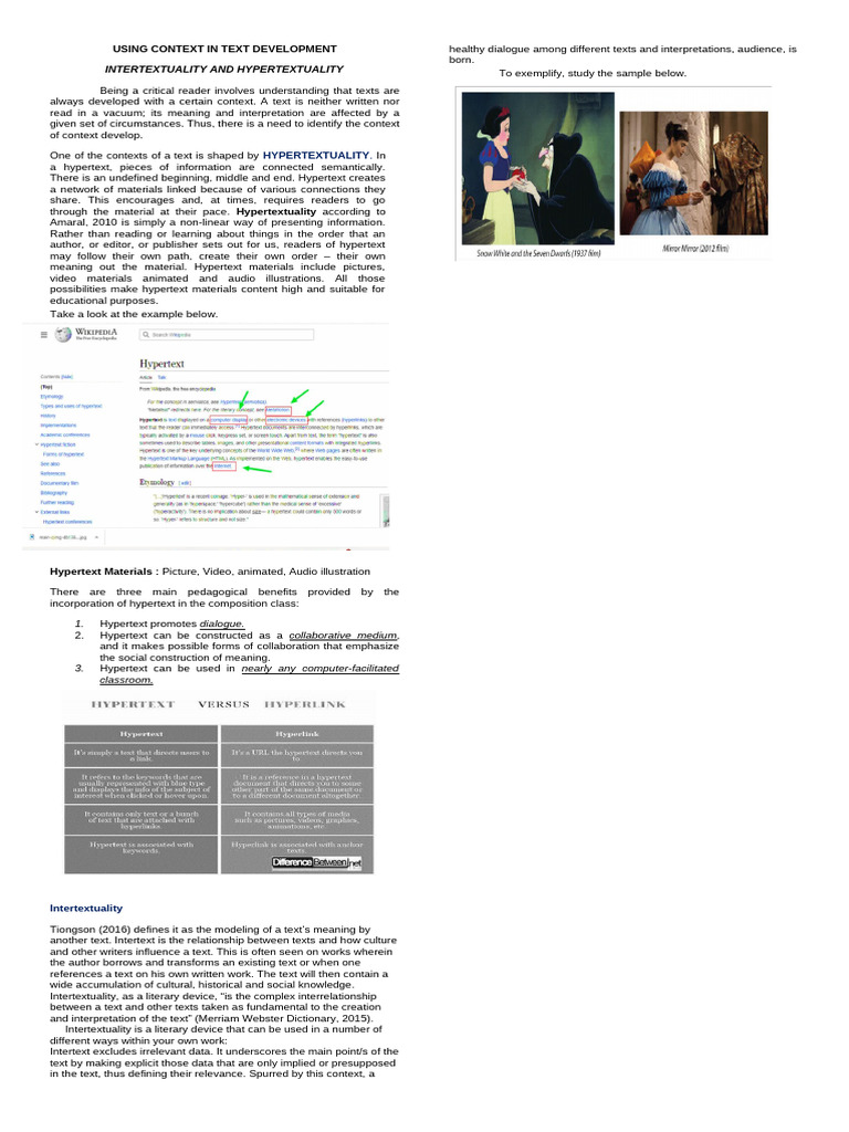 Intertextuality and Hypertextuality | PDF | Intertextuality | Hypertext