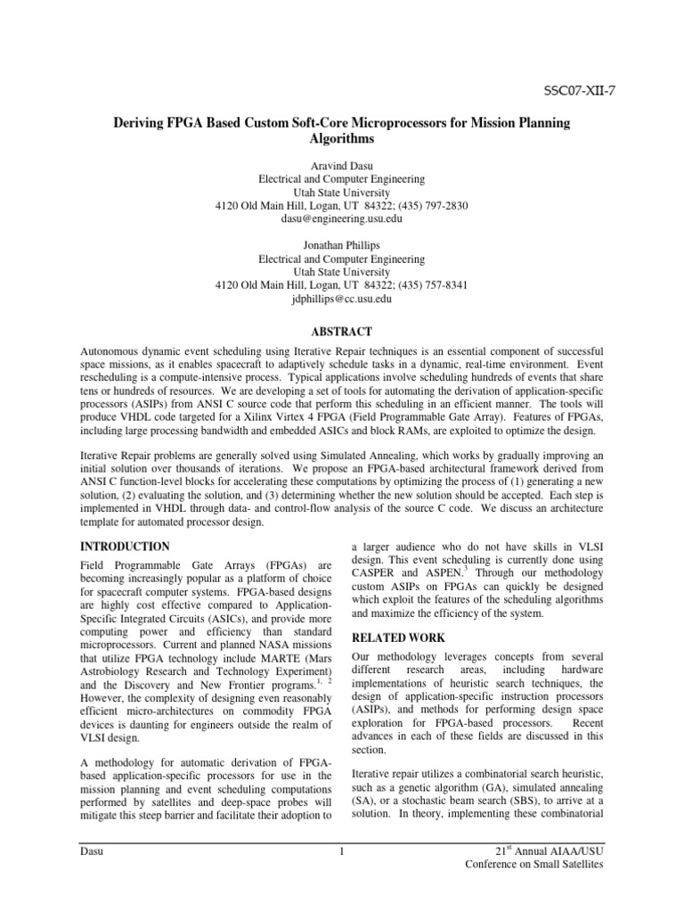 FPGA-based Custom Microprocessor Architectures | PDF | Central Processing Unit | Field ...