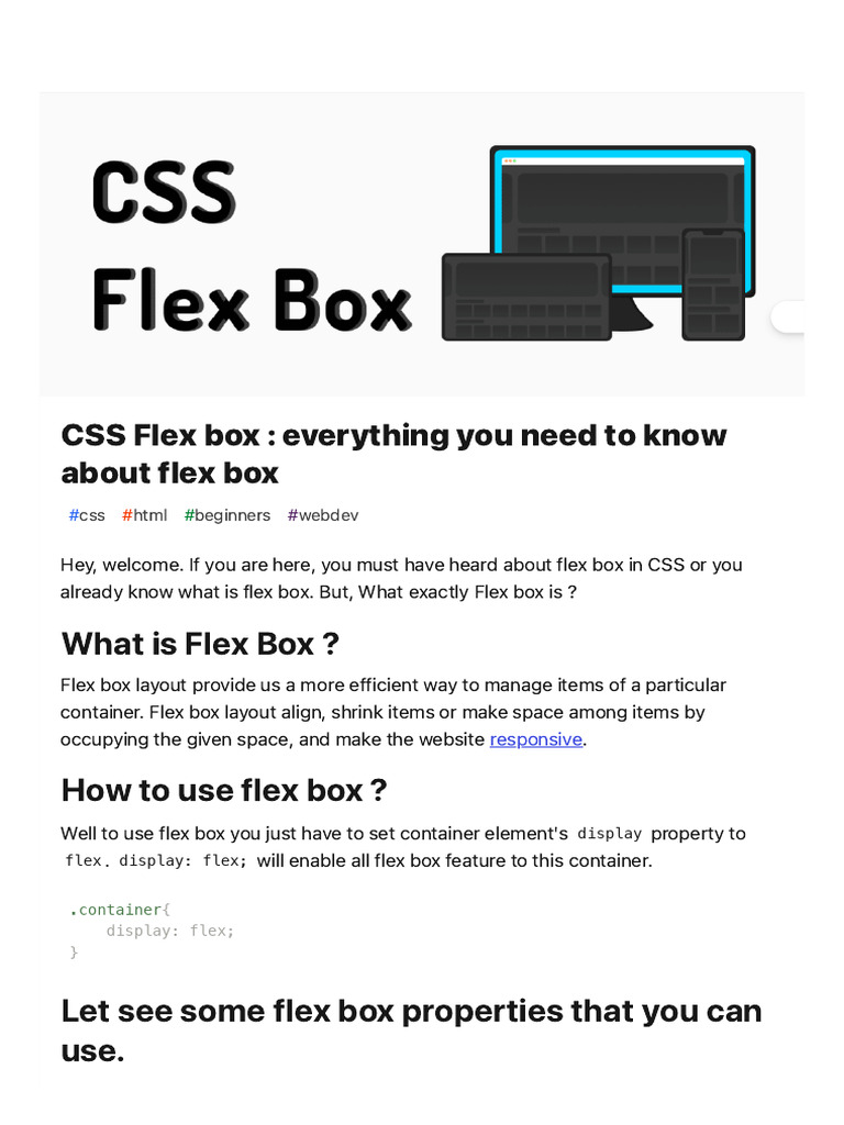 CSS Flexbox Essentials for Beginners | PDF
