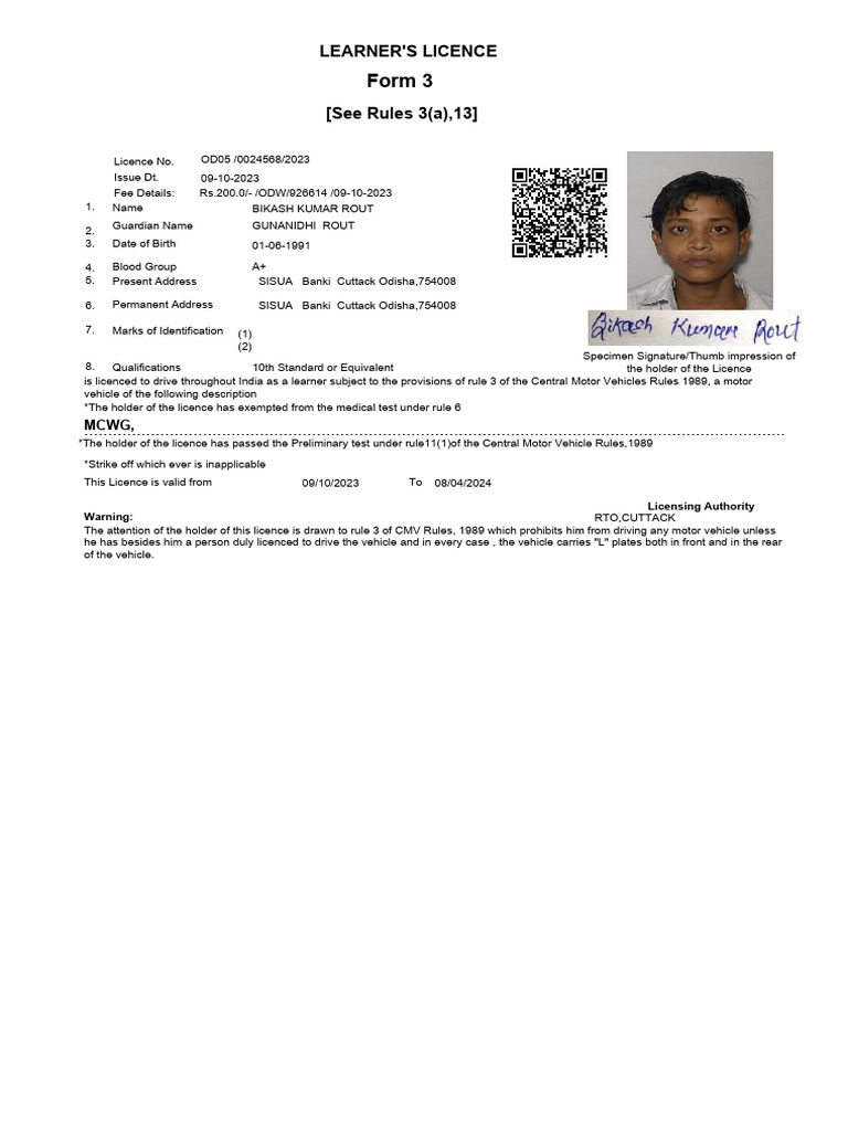 Driving License | PDF