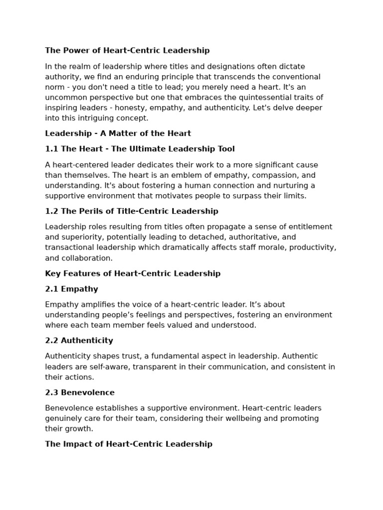 The Power of Heart-Centric Leadership | PDF | Leadership | Empathy