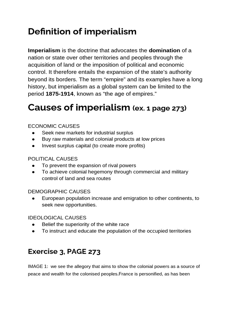 Understanding Imperialism: Causes and Effects | PDF | Imperialism ...