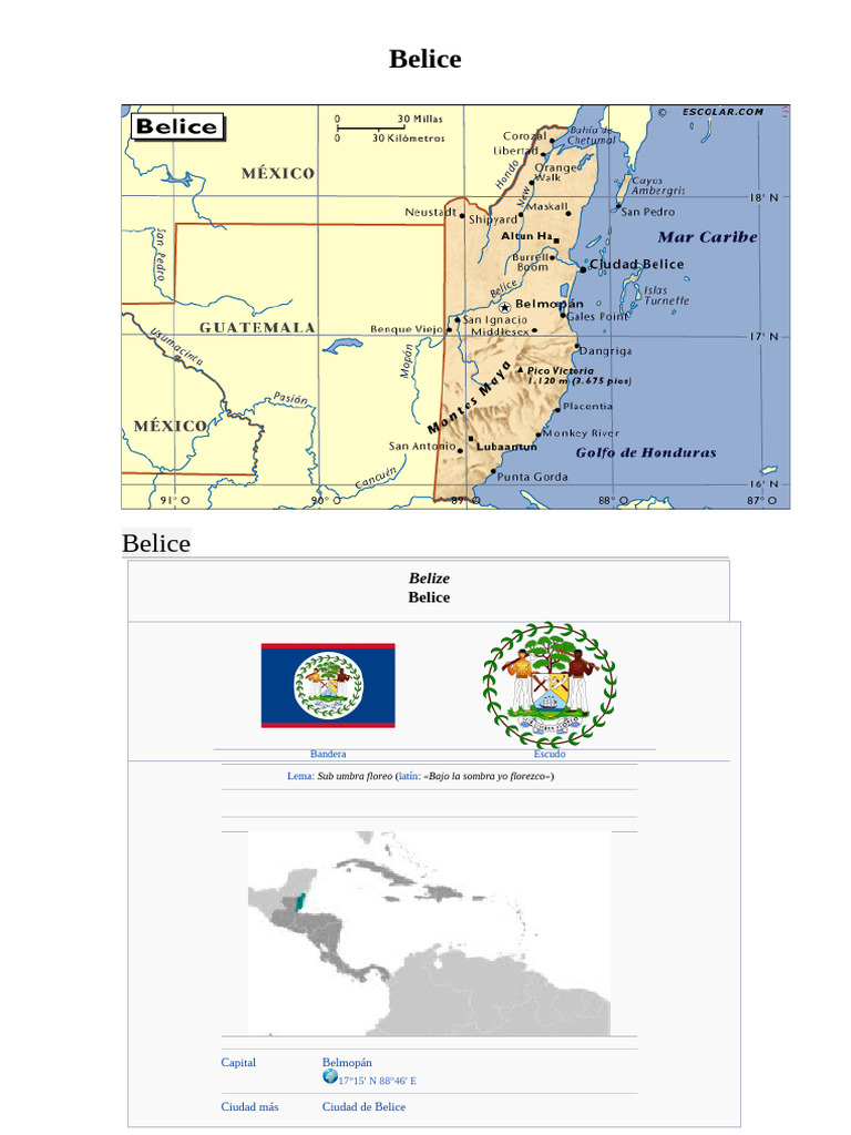 Datos clave sobre Belice: historia y política | PDF | Belice ...