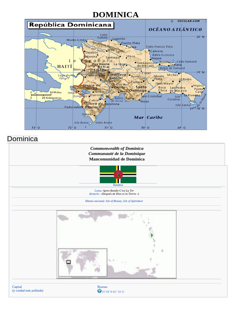 Información sobre la Mancomunidad de Dominica | PDF | Colonización ...