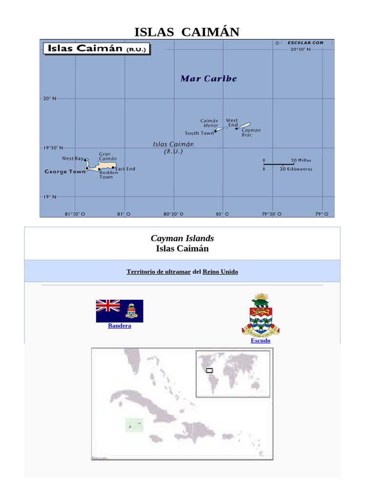 Información sobre las Islas Caimán | PDF | Islas Caimán | Gobernador