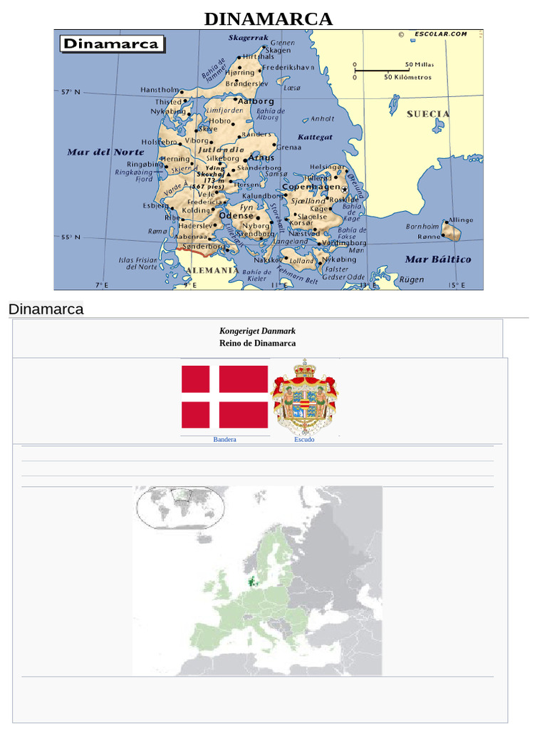 División Política y Gentilicio de Dinamarca | PDF | Dinamarca | Vikingos