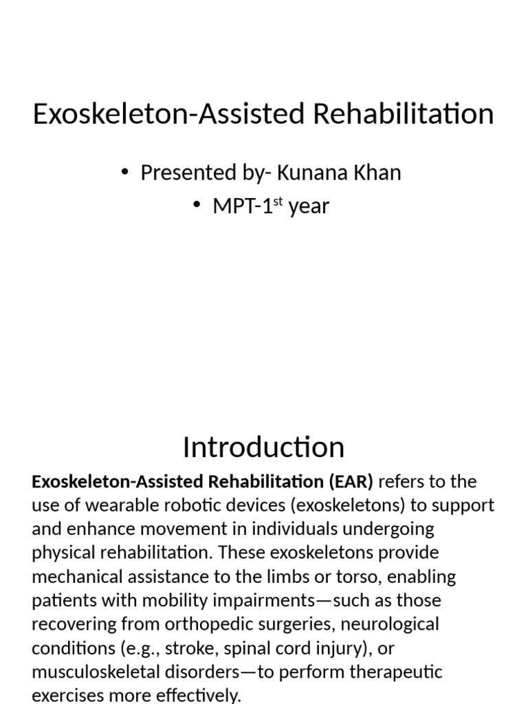 Exoskeletons in Rehabilitation Therapy | PDF | Physical Therapy ...