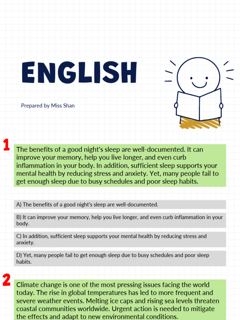 g7 Eng Revise Paragraphs and Topic Sent | PDF | Multilingualism | Healthy Diet