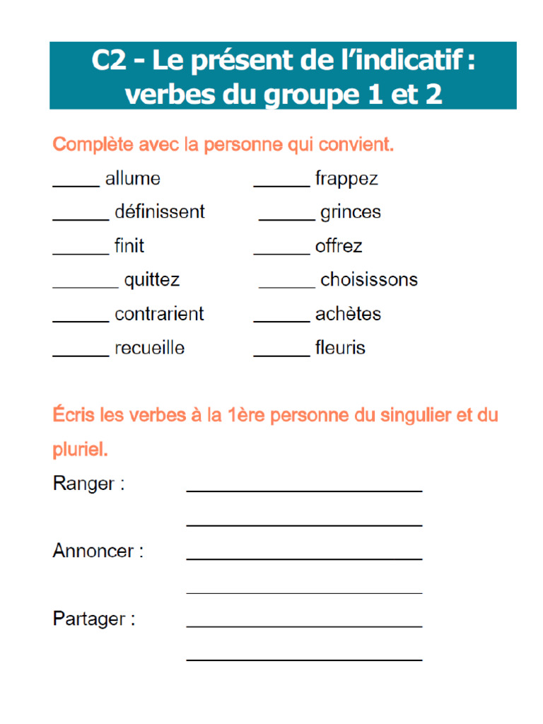 Exercices Conjugaison | PDF