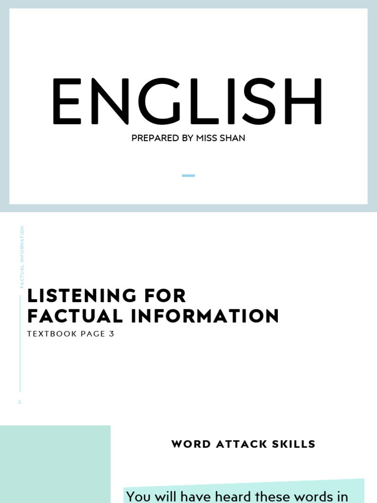 2 g7 Eng Listening For Factual Informat | PDF