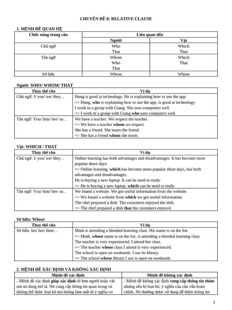 UNIT 8. Relative Clause | PDF